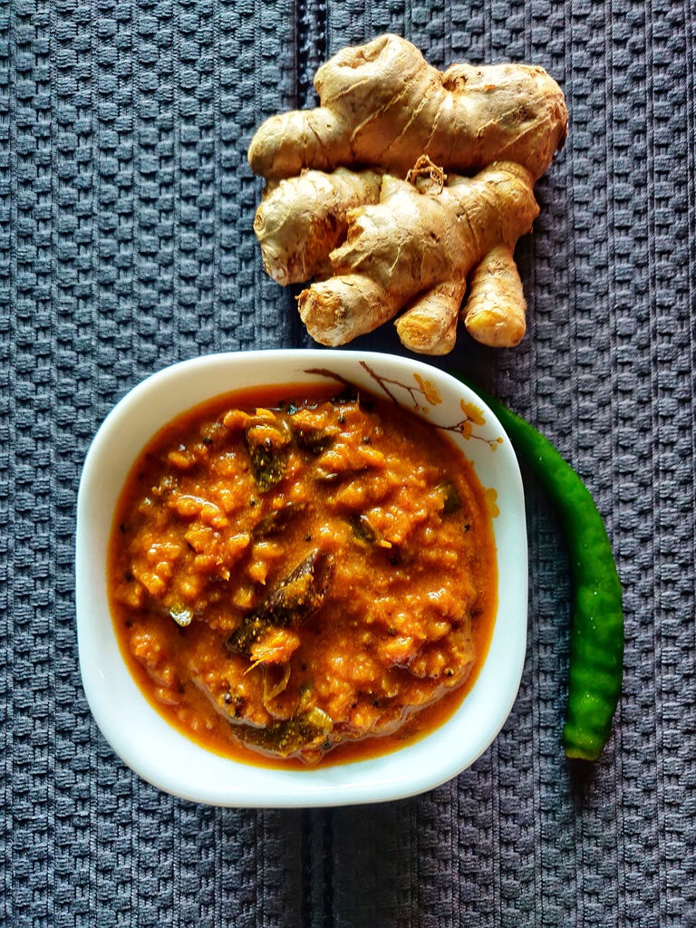 Inji Puli|Ginger And Tamarind Chutney|Kerala Recipe - Pan Of Bliss